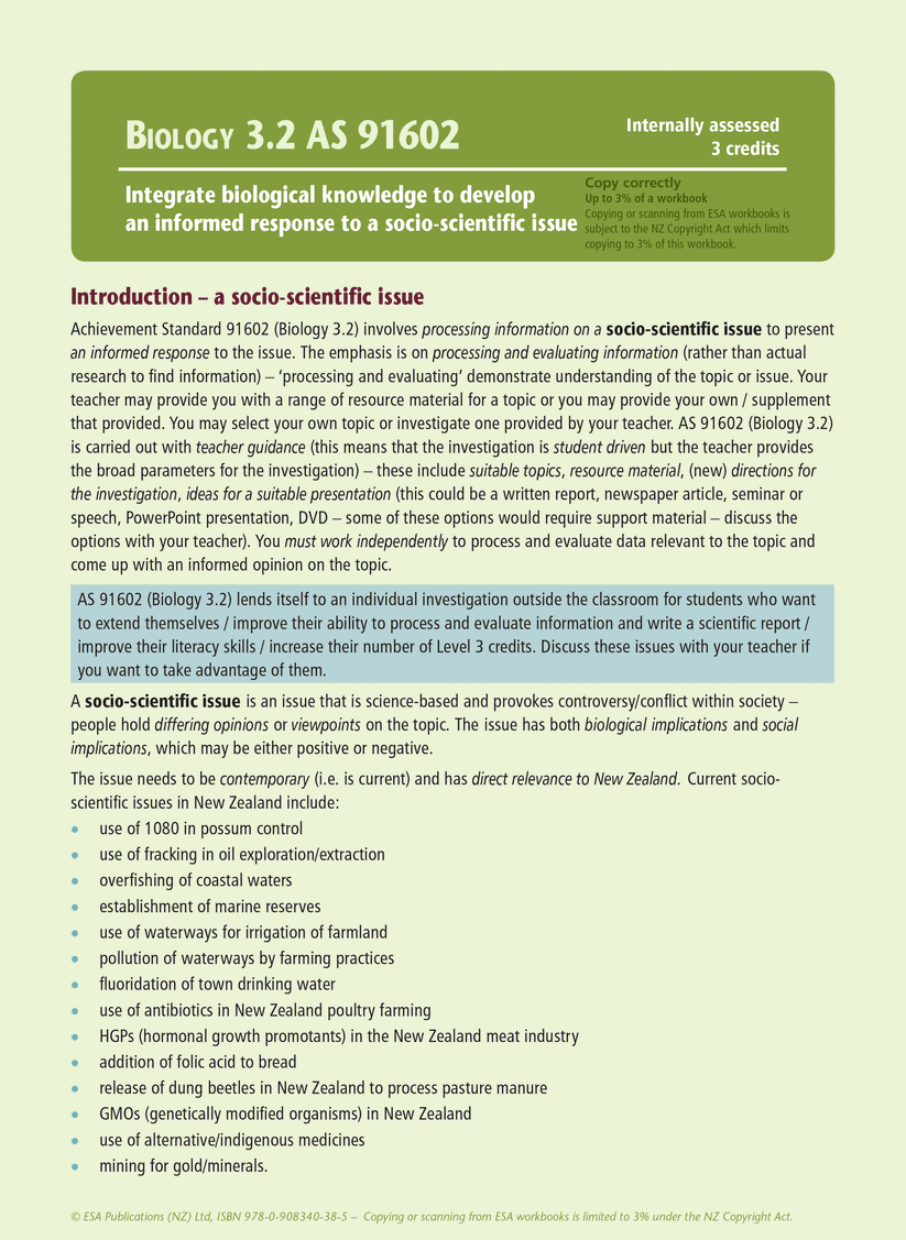 Level 3 Biology Internals Learning Workbook - LearnWell