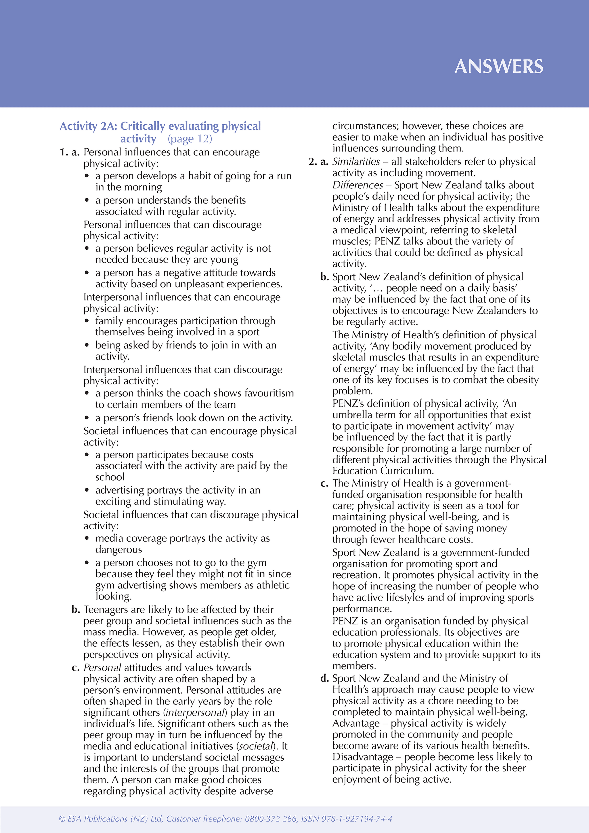 Level 3 Physical Education ESA Study Guide - LearnWell