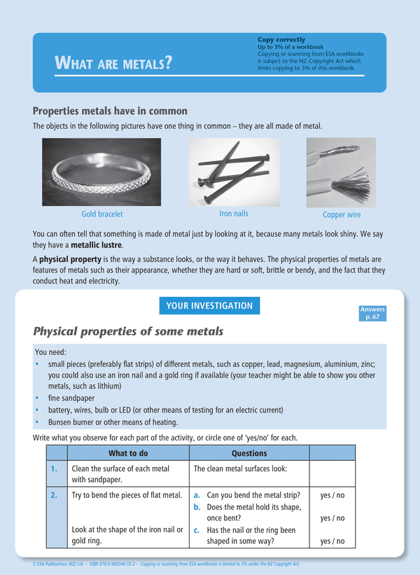 Level 1 Properties of Metals 1.7 Learning Workbook - LearnWell