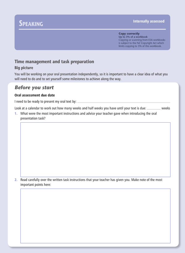 Level 1 Speaking 1.6 Learning Workbook - LearnWell